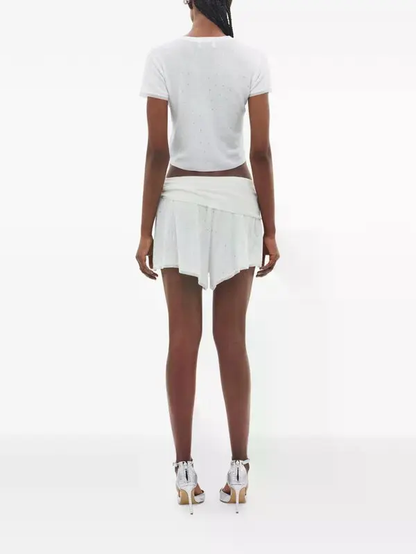 AREA Crystal Embellishment Ruched Top