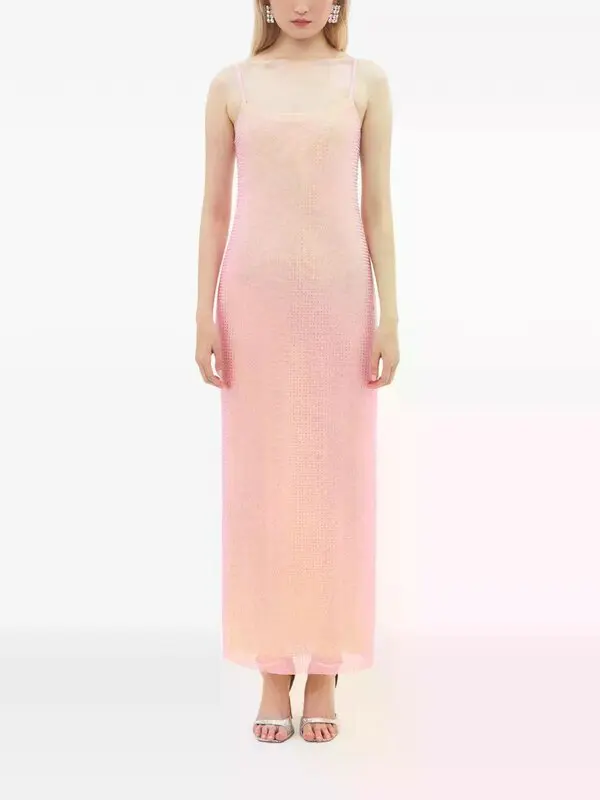 AREA Crystal Embellished Maxi Dress