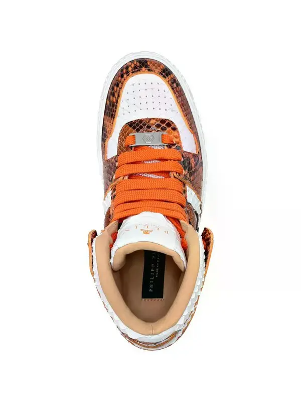 Philipp Plein Python Leather Skull Sneakers
