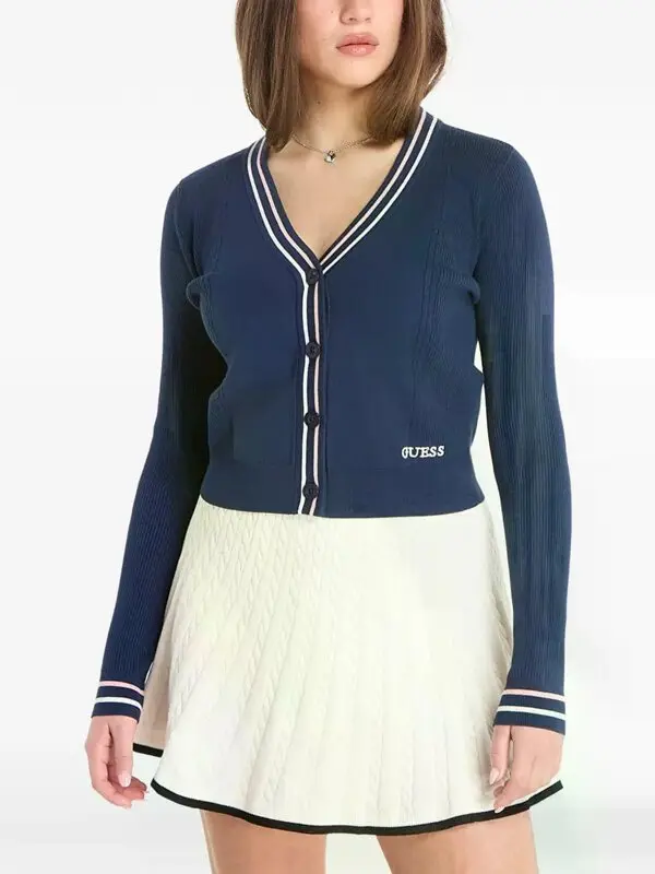 Guess Striped Trim Cardigan