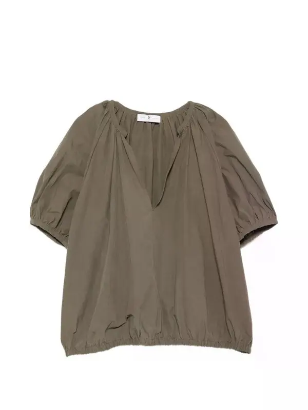 PT TORINO Teresa Gathered Puff-sleeve Blouse