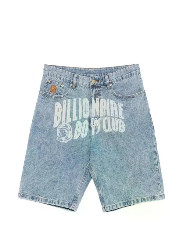 BILLIONAIRE BOYS CLUB Logo Print Denim Shorts - Blue
