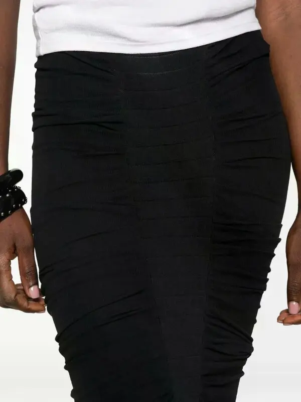 ELOU Sera Ruched Asymmetric-hem Skirt