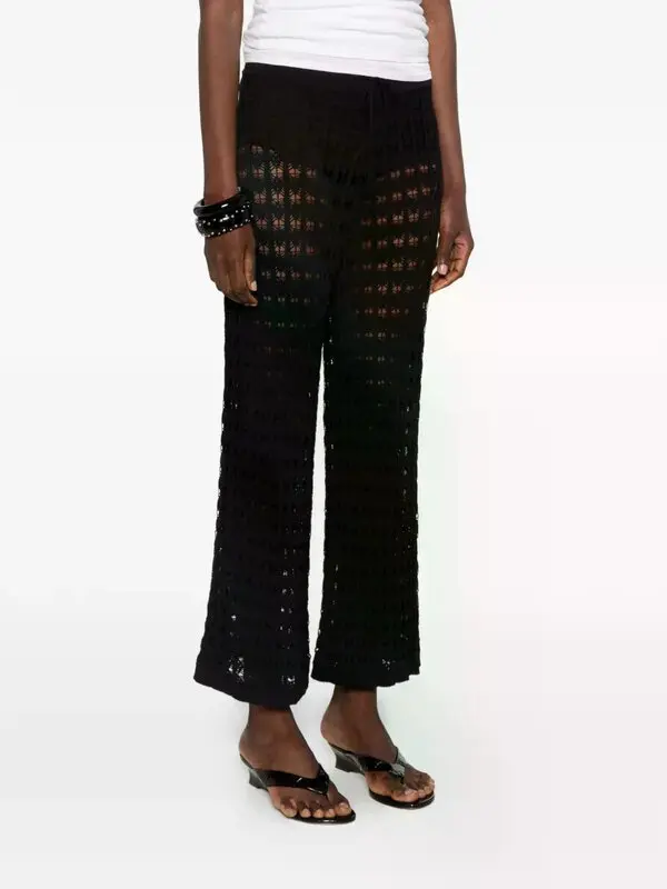 ELOU Crochet-knit Drawstring Trousers