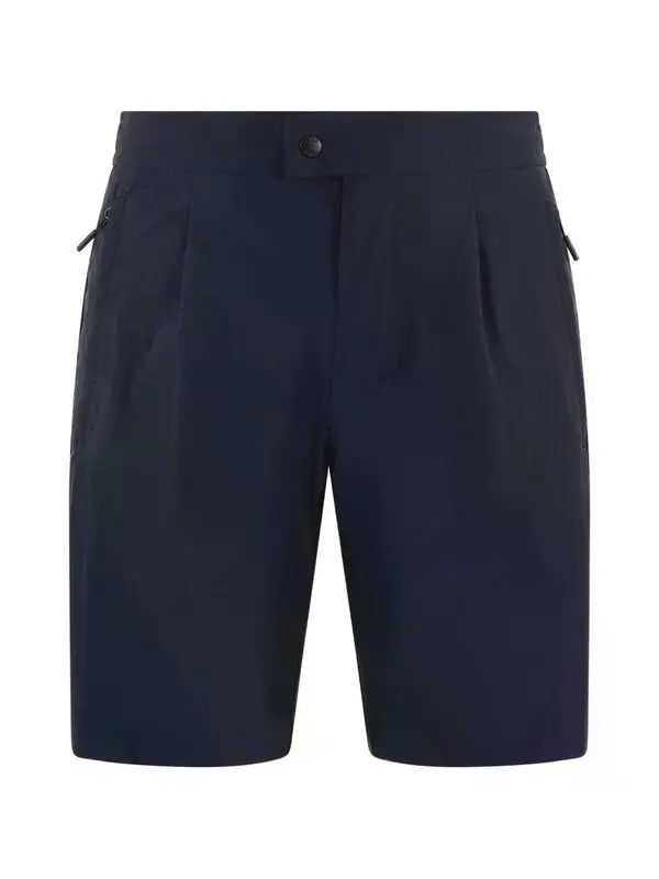 PEOPLE OF SHIBUYA Pleated Zip-pocket Shorts - Blue