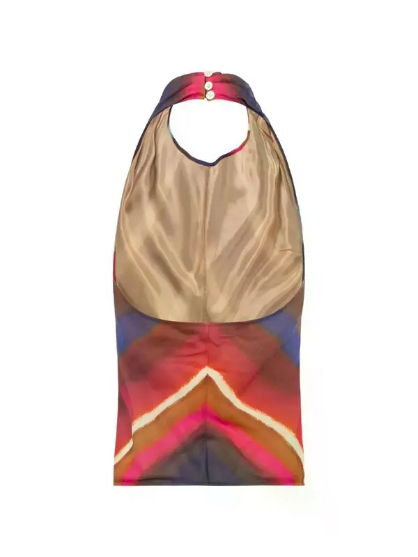 Christopher John Rogers Louie Striped Halterneck Blouse