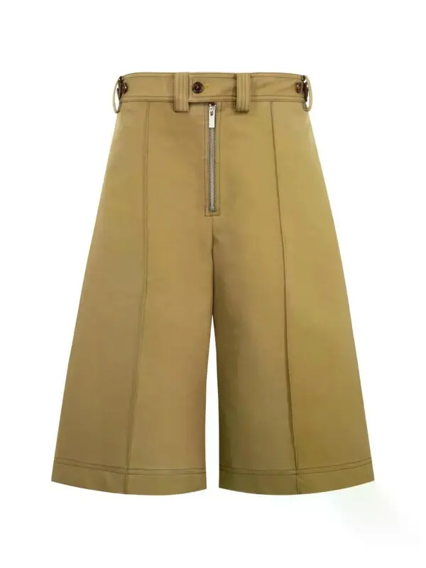 Christopher John Rogers Zip-detail Wide-leg Shorts - Neutrals