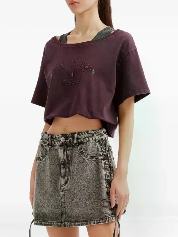 MUSIUM DIV. Layered Embroidered T-shirt