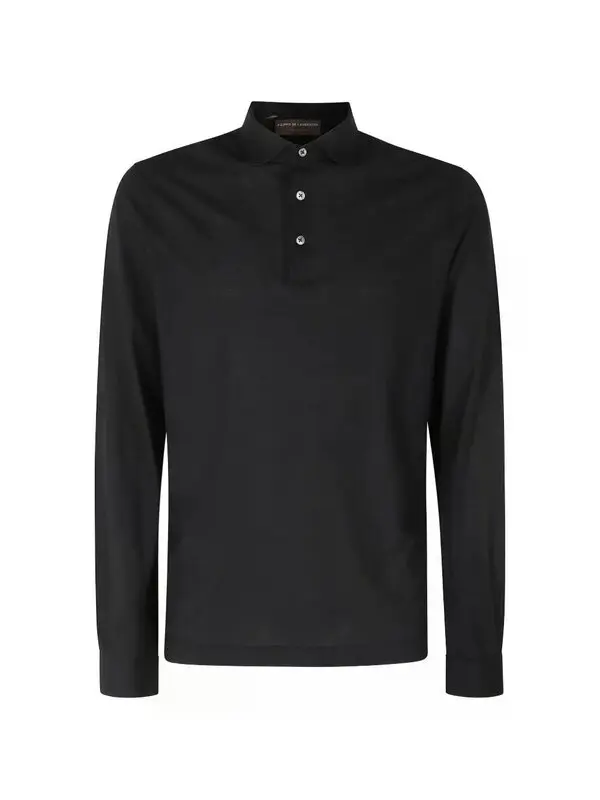 FILIPPO DE LAURENTIIS Long-sleeve Polo Shirt - Black