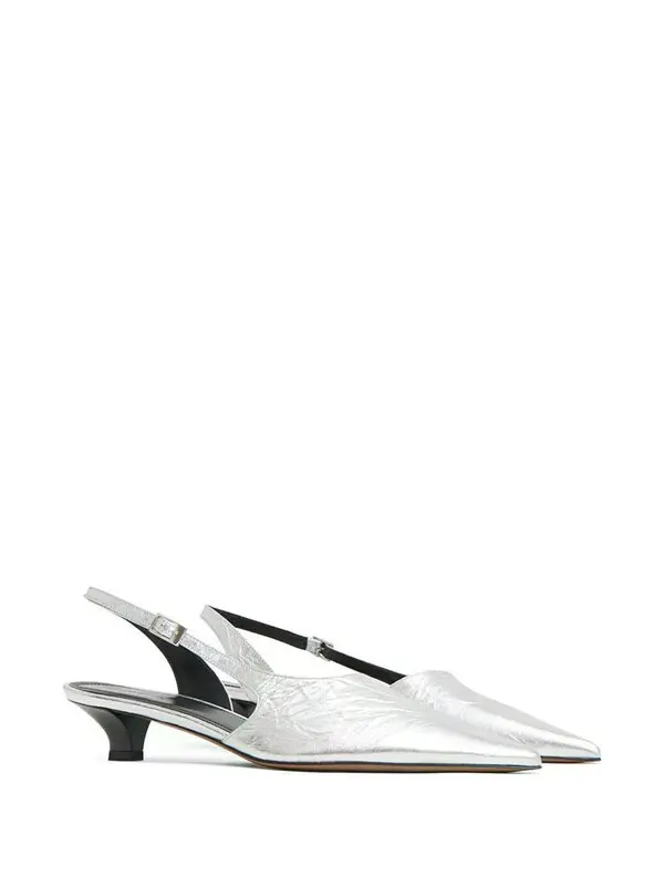 MANSUR GAVRIEL Anna Metallic Leather Slingback Pumps