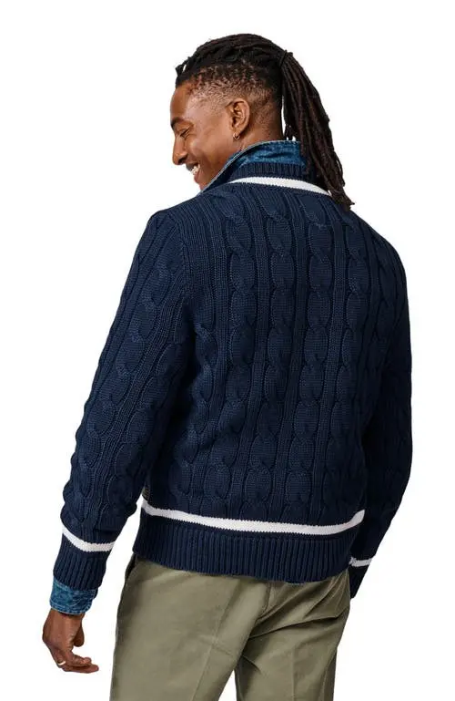AUBIN Denton Cotton V-neck Knit Cricket Jumper