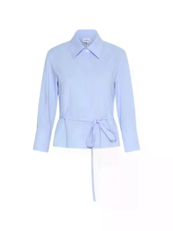 Marella Cut-out Tie-waist Shirt - Blue