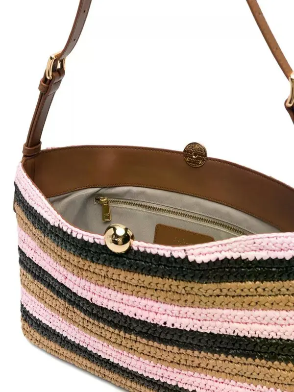 Furla Striped Woven Shoulder Bag