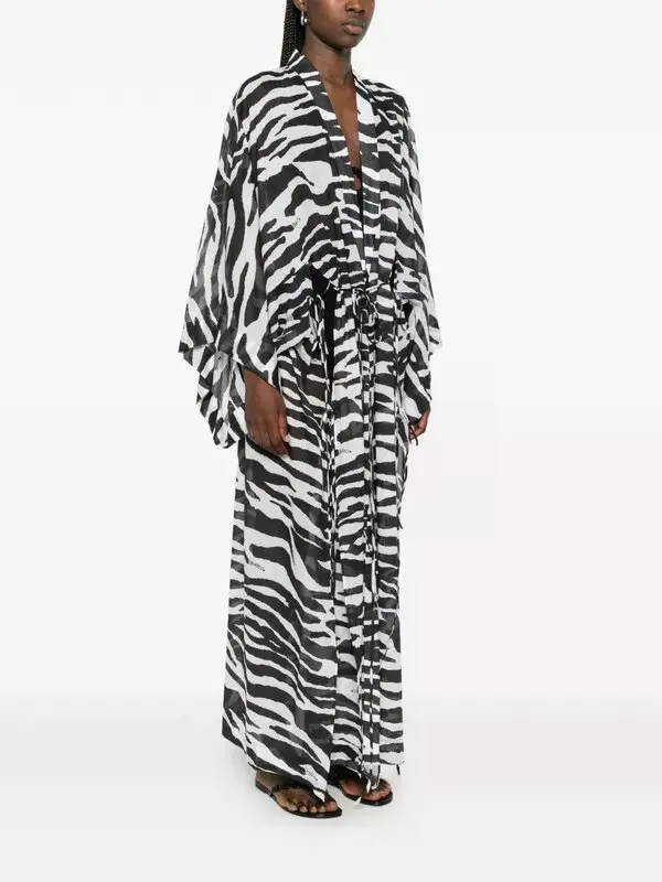 Attico Zebra-print Semi-sheer Kaftan