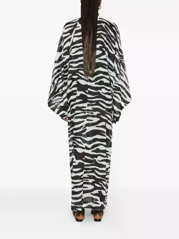 Attico Zebra-print Semi-sheer Kaftan