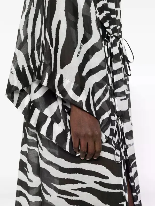 Attico Zebra-print Semi-sheer Kaftan
