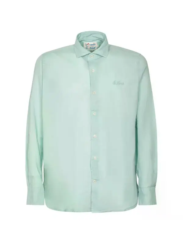 MC2 SAINT BARTH Logo-embroidered Long-sleeve Shirt - Green
