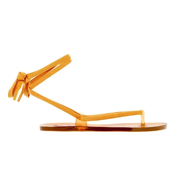 ANCIENT GREEK SANDALS Esther Flat Sandals With Lace-up Detail - Caramel