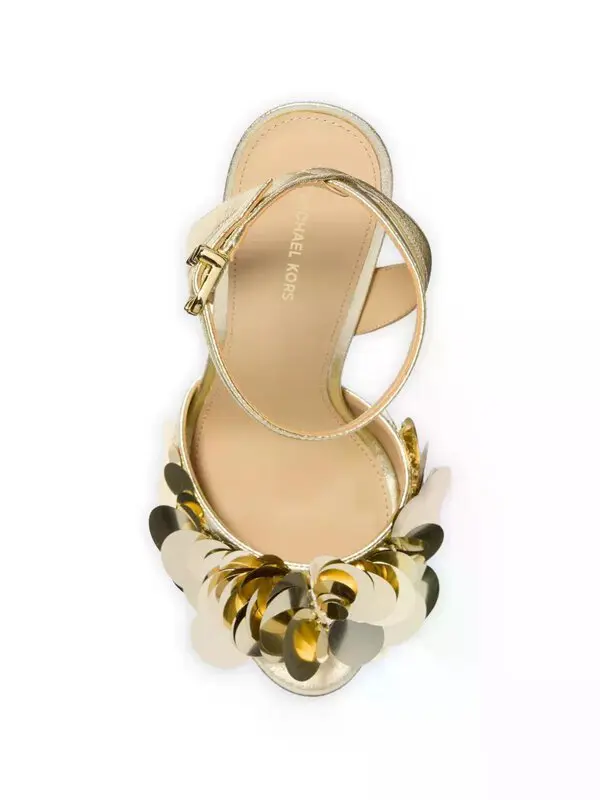 Michael Kors Loretta Sequin-embellished Sandals - Gold
