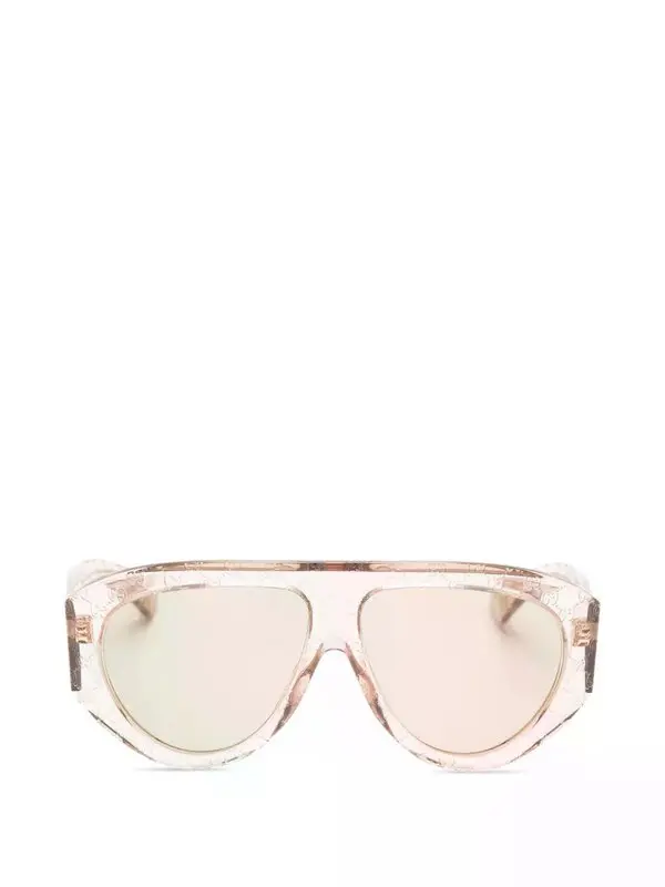 Gucci Gg Monogram Pilot-frame Sunglasses