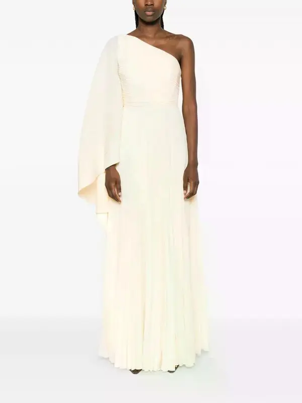 Solace London Maci Pleated One-shoulder Maxi Dress