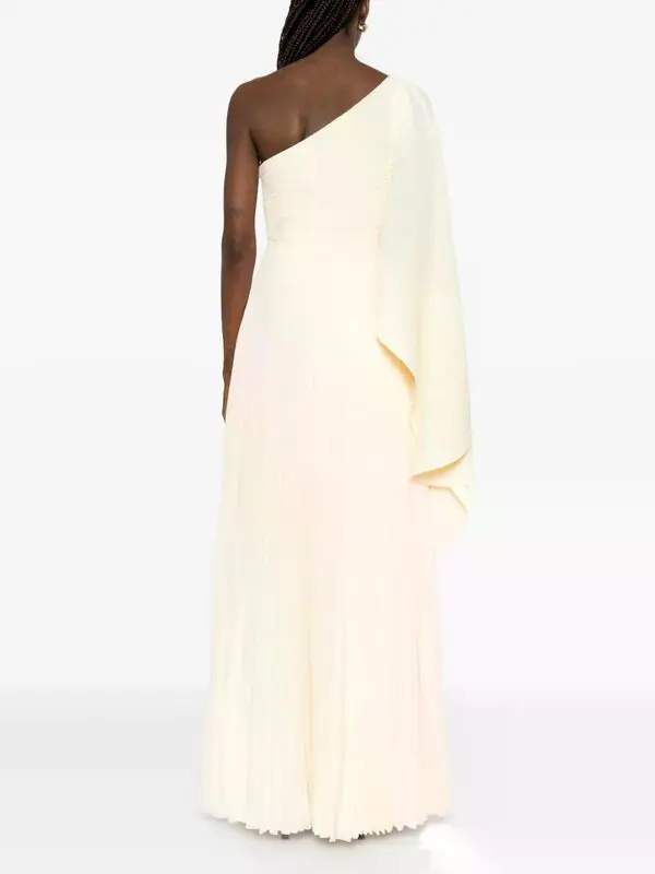Solace London Maci Pleated One-shoulder Maxi Dress