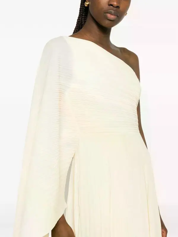 Solace London Maci Pleated One-shoulder Maxi Dress