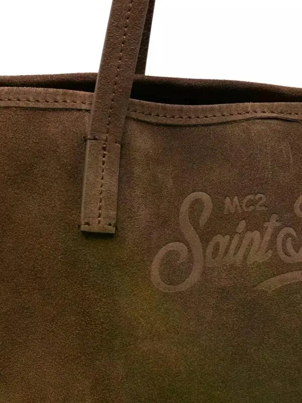 MC2 SAINT BARTH Logo Embossed Suede Tote Bag