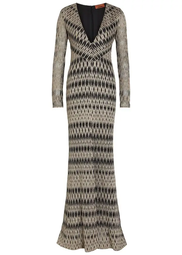 Missoni Patterned Fine-knit Maxi Dress