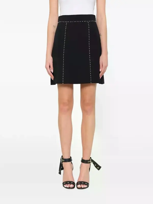 Alexander McQueen Faux Pearl A-line Skirt - Black