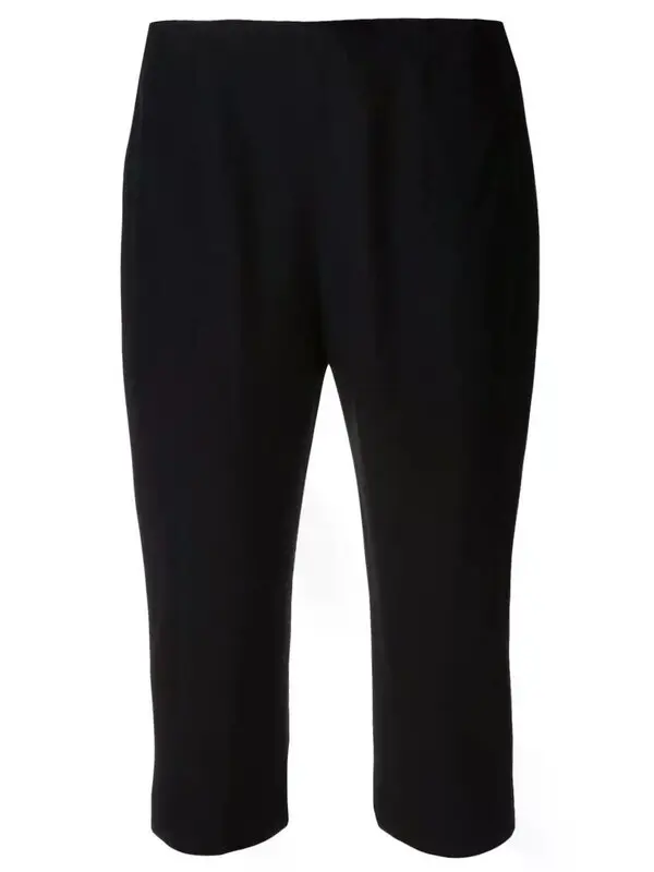 Alexander McQueen Cropped Trousers With Zip Detail - Black