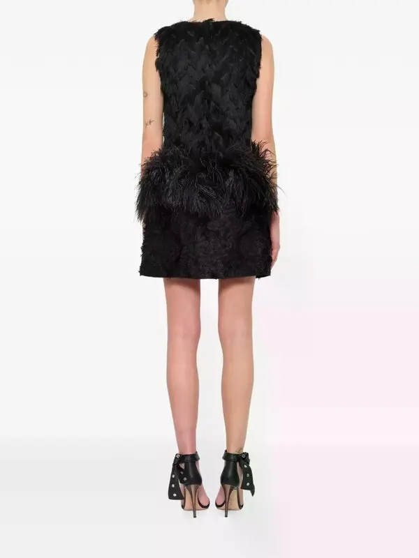 LANVIN Feather-effect Mini Dress