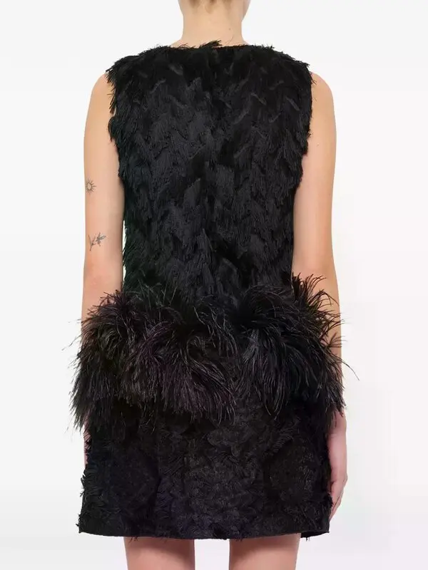 LANVIN Feather-effect Mini Dress