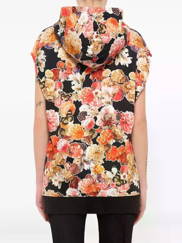 Givenchy Sleeveless Floral Print Hoodie