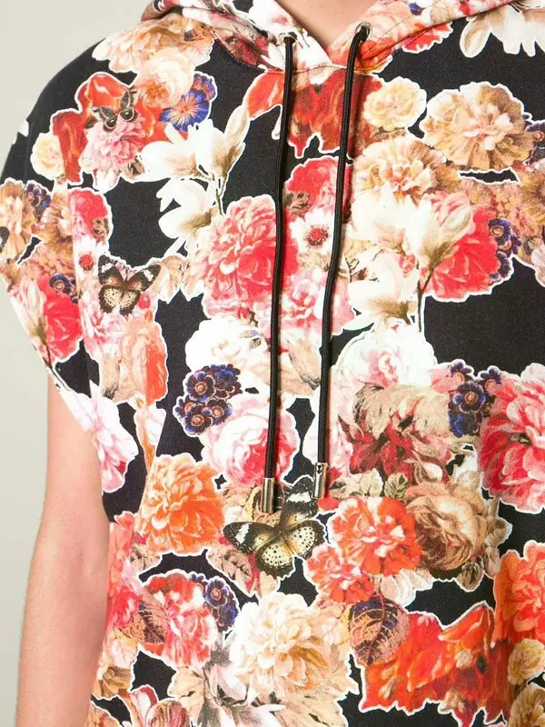 Givenchy Sleeveless Floral Print Hoodie