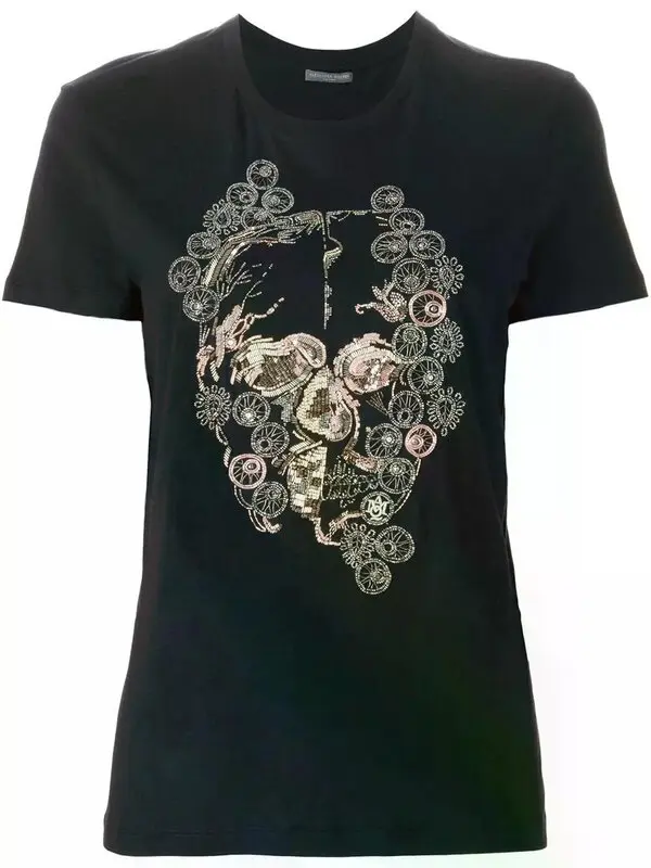Alexander McQueen Embellished Skull T-shirt - Black