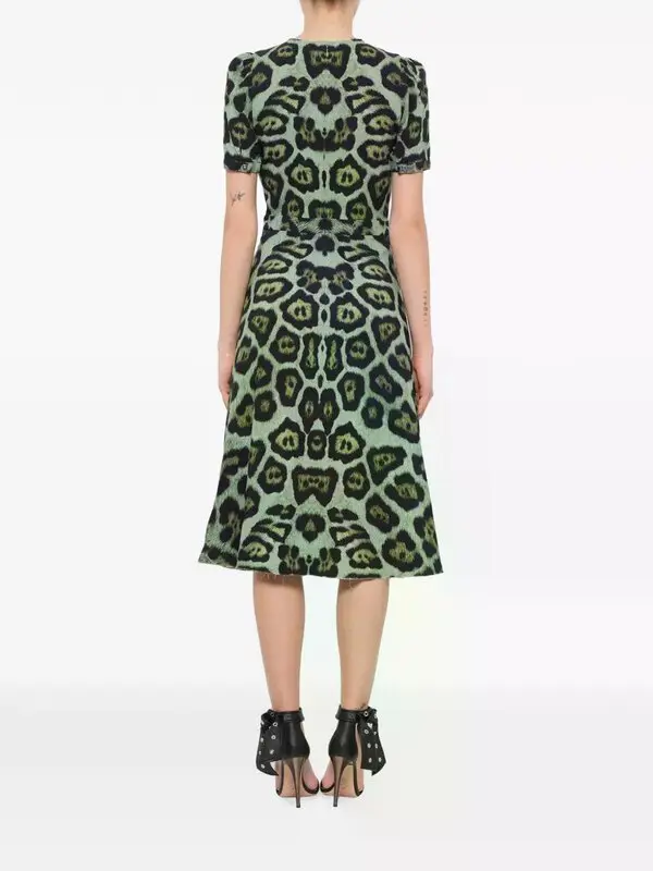 Givenchy Leopard Print A-line Midi Dress