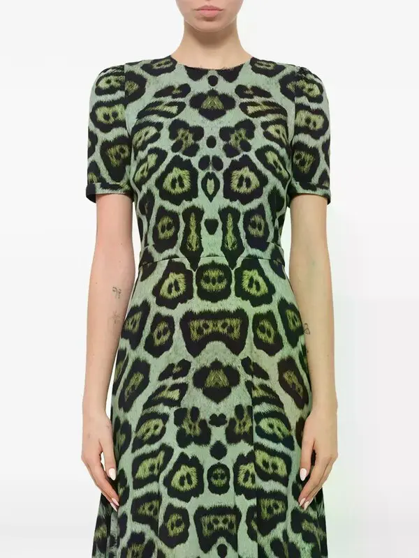 Givenchy Leopard Print A-line Midi Dress