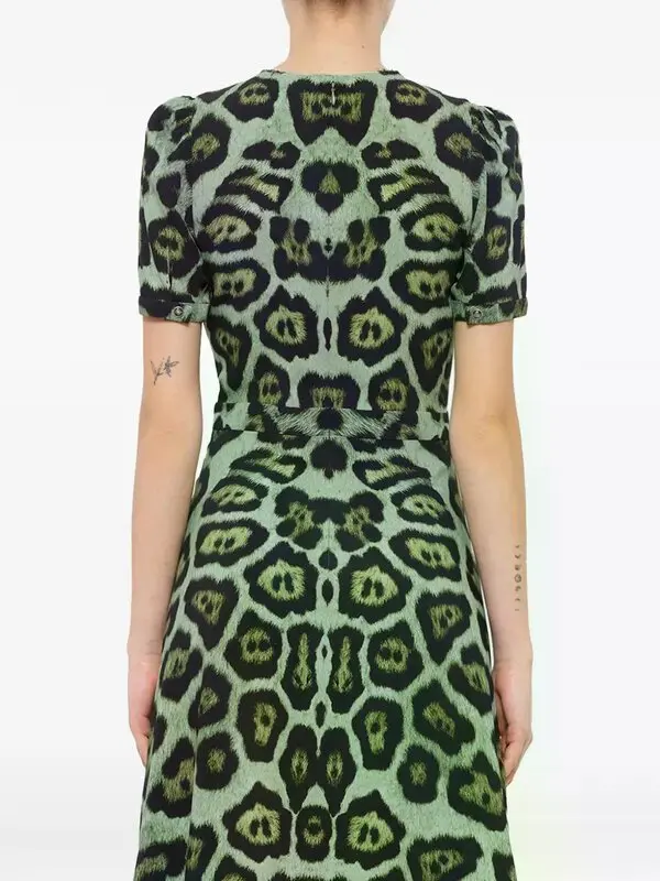 Givenchy Leopard Print A-line Midi Dress