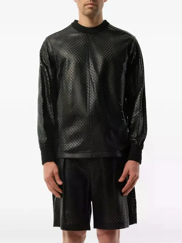 Givenchy Perforated Leather Sweatshirt - Black