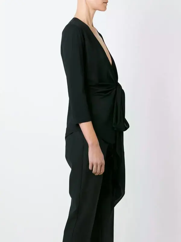 Givenchy Tie Fastening V-neck Blouse - Black