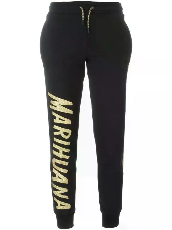 Palm Angels Marihuana Joggers - Black