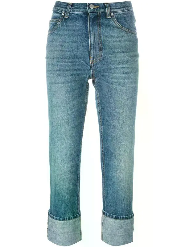 Alexander McQueen Cropped Jeans - Blue