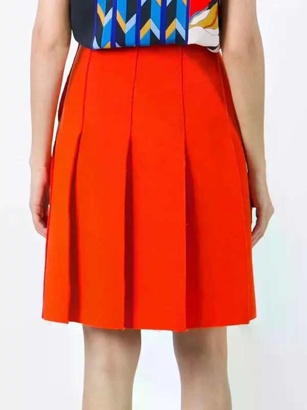 Emilio Pucci Frayed Edge Pleated Skirt