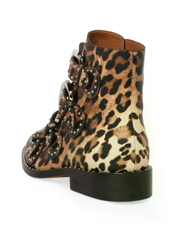 Givenchy Leopard Print Ankle Boots - Black