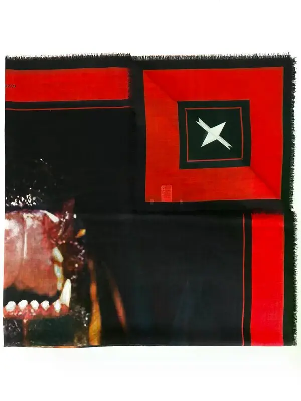 Givenchy Rottweiler Print Scarf - Black