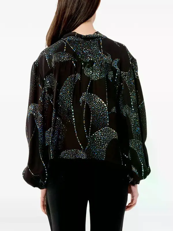Balenciaga Printed Tie Neck Blouse