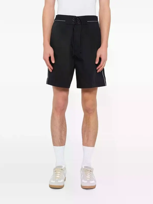 LANVIN Black Cotton Drawstring Shorts
