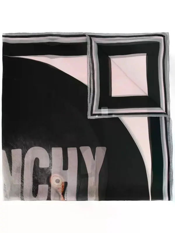 Givenchy Logo Flamingo Print Scarf