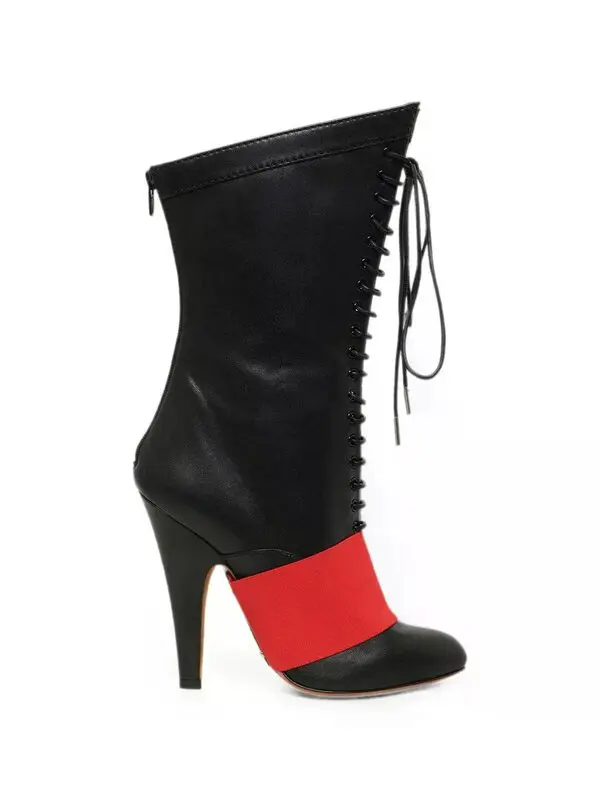 Givenchy Contrast Panel Lace-up Boots - Black
